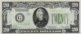 1928B $20 Small Federal Reserve Note Chicago FR2052G EF Uncertified