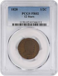 1828 Half Cent 12 Stars FR02 PCGS