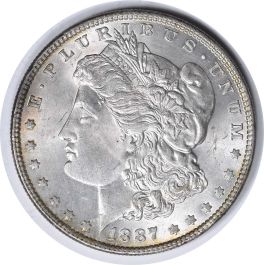 1887 Vam 12 Morgan Silver Dollar Alligator Eye MS63 Uncertified #737