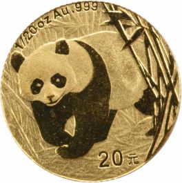 2001 China Panda 20 Yuan .999 Gold BU Uncertified #839