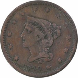1840 Large Cent VF Uncertified #319