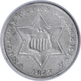 1855 Three Cent Silver AU Uncertified #229