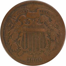 1869 Two Cent Piece VF Uncertified #916