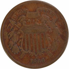 1869 Two Cent Piece VF Uncertified #925