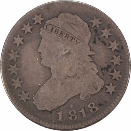 1818 Bust Silver Quarter B-4 VG Uncertified #110