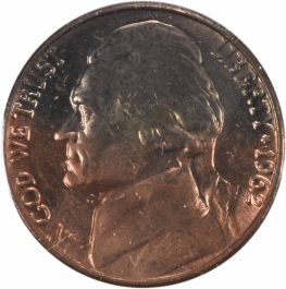 1962 Jefferson Nickel Partial Obverse Missing Clad Layer MS63 Uncertified