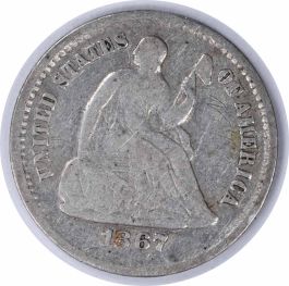 1867-S Liberty Seated Silver Half Dime F Uncertified #342