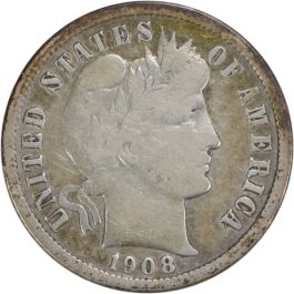 1908-O Barber Silver Dime F Uncertified #319