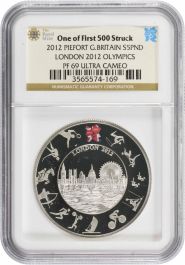 2012 Great Britain 5 Pounds London Olympics PF69UCAM NGC