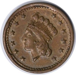 1864 Civil War Token Patriotic 54/342A AU Uncertified #911