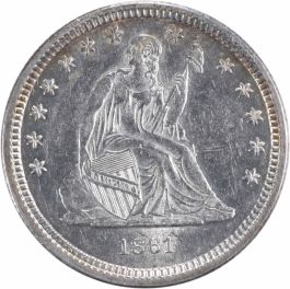 1861 Liberty Seated Quarter AU Uncertified #306