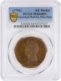 (1796) AE Medal Castorland Restrike Plain Edge MS64BN PCGS