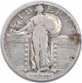 1920-D Standing Liberty Silver Quarter VF Uncertified #1036