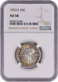1923-S Standing Liberty Silver Quarter AU58 NGC