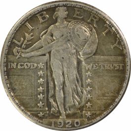 1920-D Standing Liberty Silver Quarter AU Uncertified #134