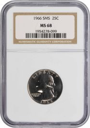 1966 Washington Quarter SMS MS68 NGC