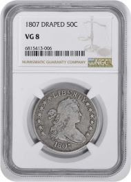 1807 Bust Silver Half Dollar Draped VG08 NGC