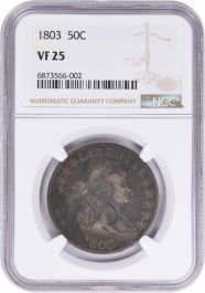 1803 Bust Silver Half Dollar Large 3 VF25 NGC