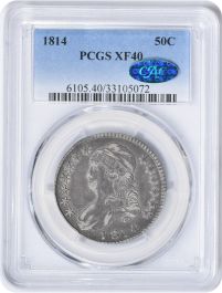 1814 Bust Silver Half Dollar EF40 PCGS (CAC)