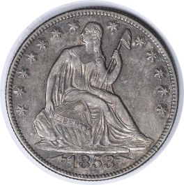 1853-O Liberty Seated Silver Half Dollar Arrows and Rays AU58 ...