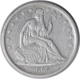 1865-S Liberty Seated Silver Half Dollar EF Uncertified #810
