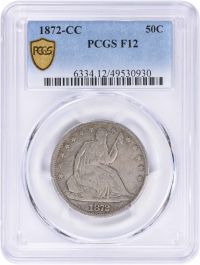 1872-CC Liberty Seated Silver Half Dollar F12 PCGS