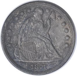 1871 Liberty Seated Dollar EF Uncertified #1000