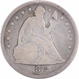 1872 Liberty Seated Silver Dollar G+ Uncertified #209