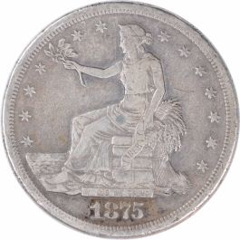 1875-S Trade Silver Dollar F Uncertified #1057
