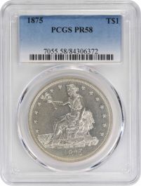 1875 Trade Silver Dollar PR58 PCGS