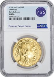 2022 $50 American Gold Buffalo MS70 Early Releases NGC