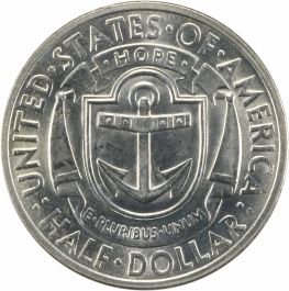 Rhode Island Commemorative Silver Half Dollar 1936-S MS63 Uncertified #230