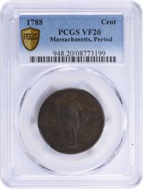 1788 Massachusetts Cent Period VF20 PCGS