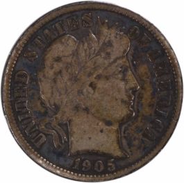 1905-O Barber Silver Dime Micro O VF Uncertified #929