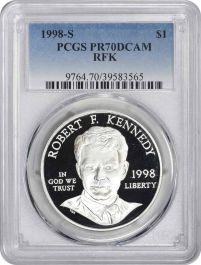 1998-S RFK Commemorative Silver Dollar PR70DCAM PCGS