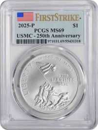2025-S U.S. Marine Corps USMC 250th Anniversary Commemorative Silver ...