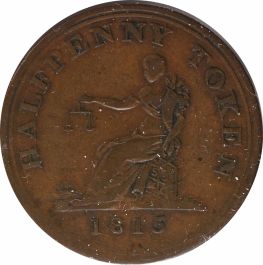 1815 Lower Canada 1/2 Penny Token Ship VF Uncertified