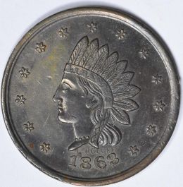 1863 Civil War Token Store Card New York City of NY IOU AU Uncertified #137