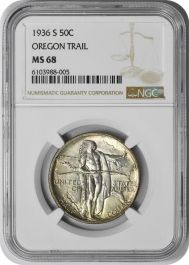 Oregon Commemorative Silver Half Dollar 1936-S MS68 NGC